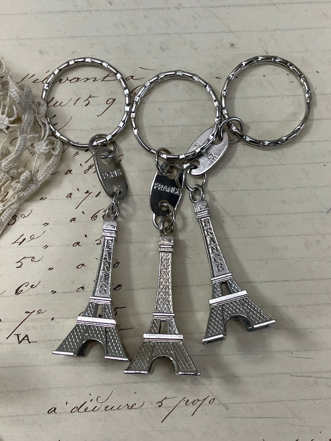 Eiffel Tower Key Chain 1 From Paris France Charm Pendant - Etsy