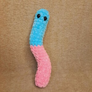 Blue and Pink Gummy Worm Crochet Plushie - Etsy