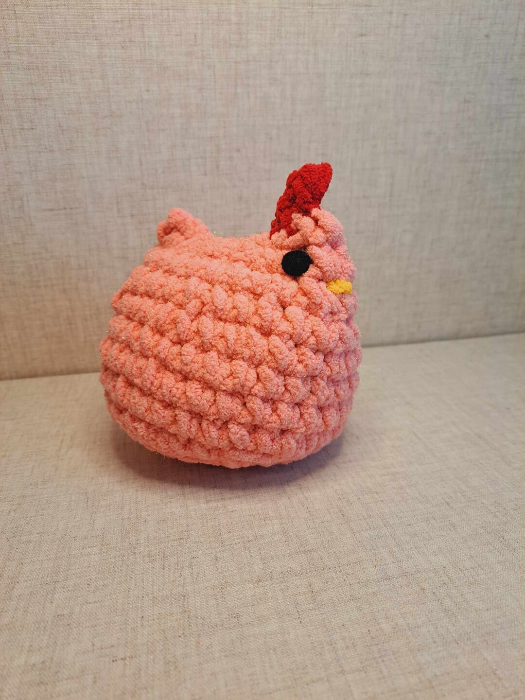 Crochet Pink Sparkle Chicken Plushie - Etsy