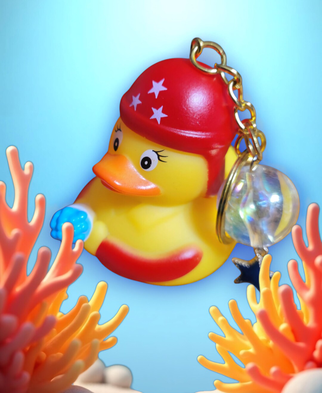 Firefighter Rubber Duckie Keychain With a Squeaking Sound Duck Duck Jeep - Etsy