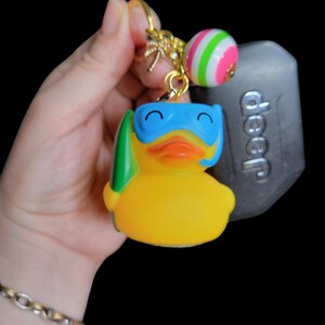 Surfer Rubber Duckie Keychain Duck Duck Jeep With Squeaking - Etsy