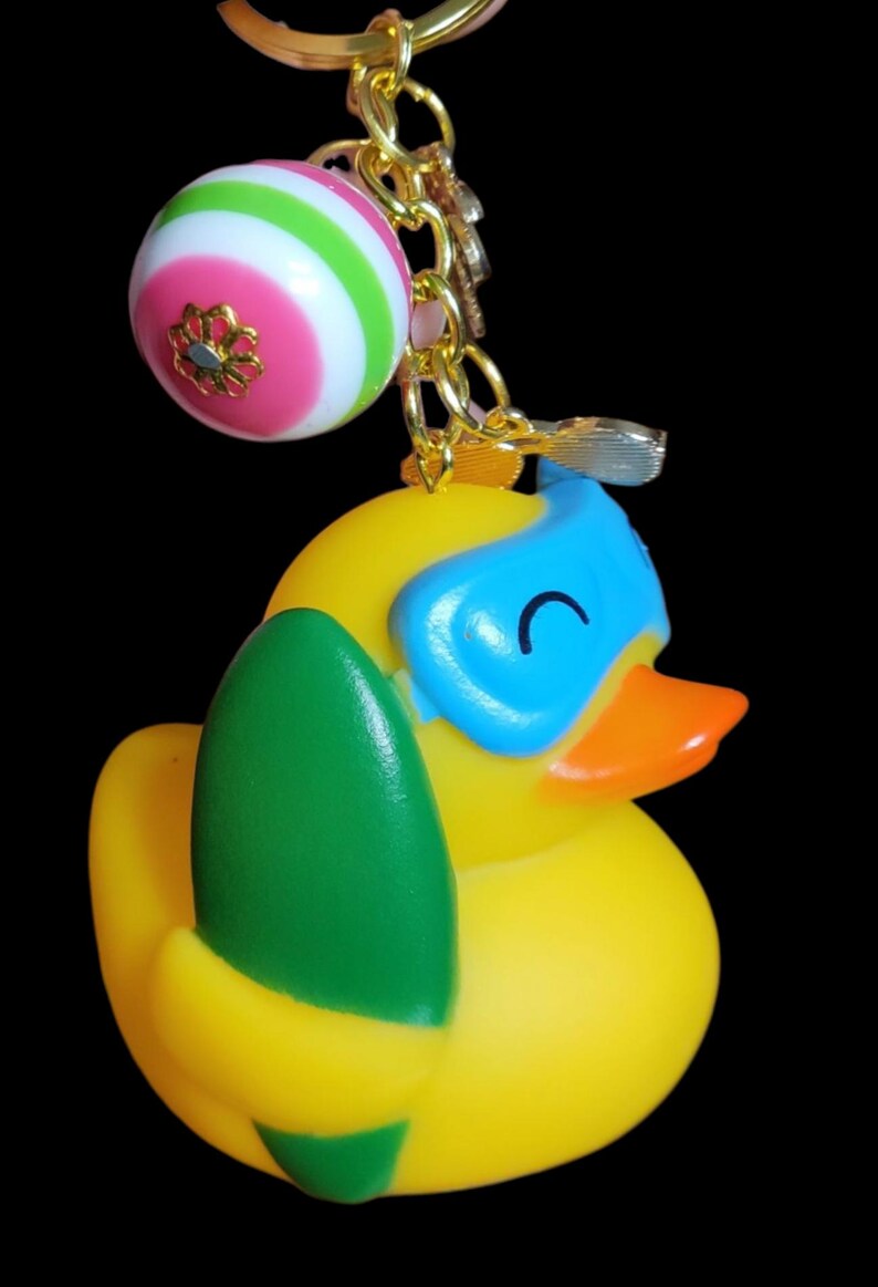 Surfer Rubber Duckie Keychain Duck Duck Jeep With Squeaking - Etsy