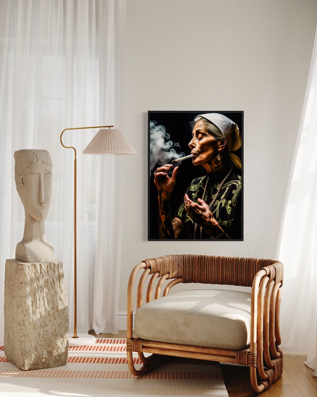 Unframed Fine Art Retro Wall Art Dark Wall Art Emerald Green Dark ...