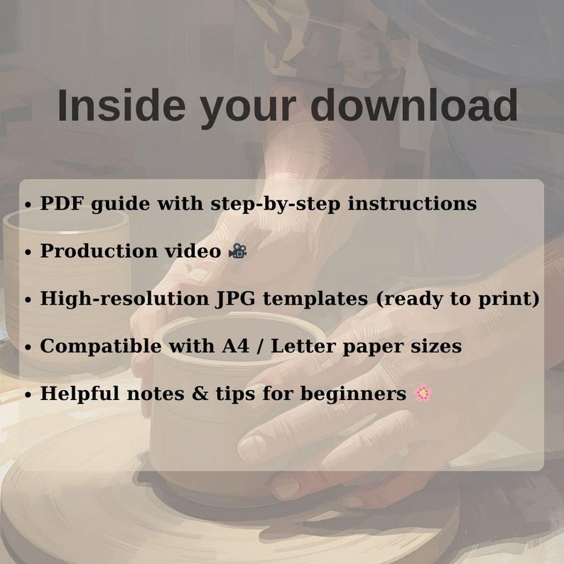 Pottery Organizer Template: DIY Ceramic Slab Building (printable PDF ...