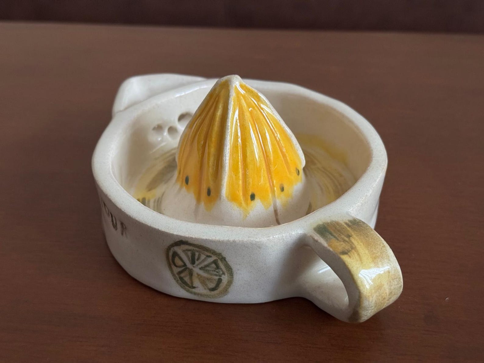 Cute Handmade and Hand Painted Ceramic Lemon Squeezer, Handmade Orange ...