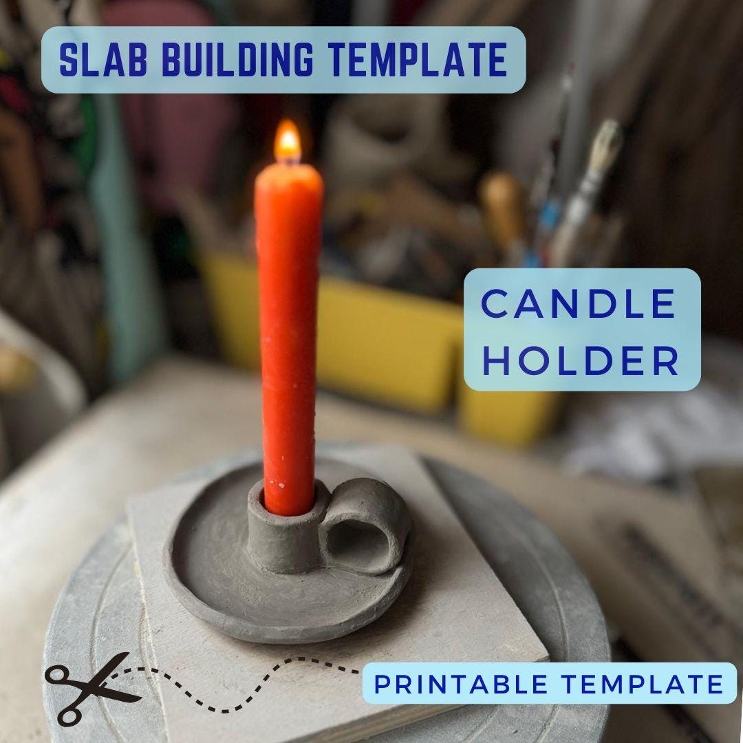 Candle Holder Template | Ceramic Tools | Printable Template | Easy DIY ...