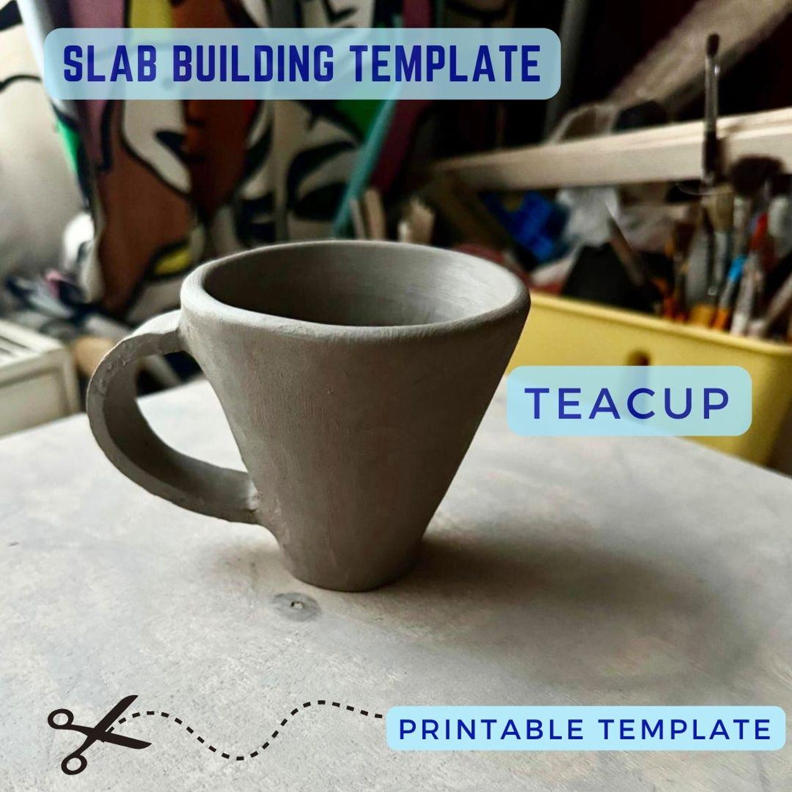 Footed Teacup Template Ceramic Tools Printable Template Easy Diy