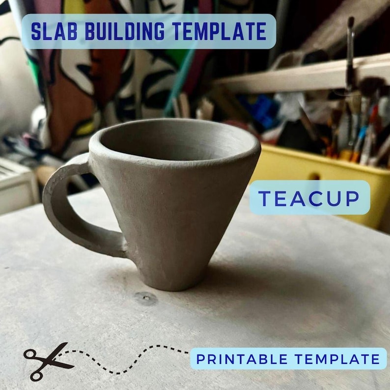 Footed Teacup Template | Ceramic Tools | Printable Template | Easy DIY ...