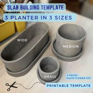 Planter Set Templates: DIY Pottery Slab Building (printable PDF ...