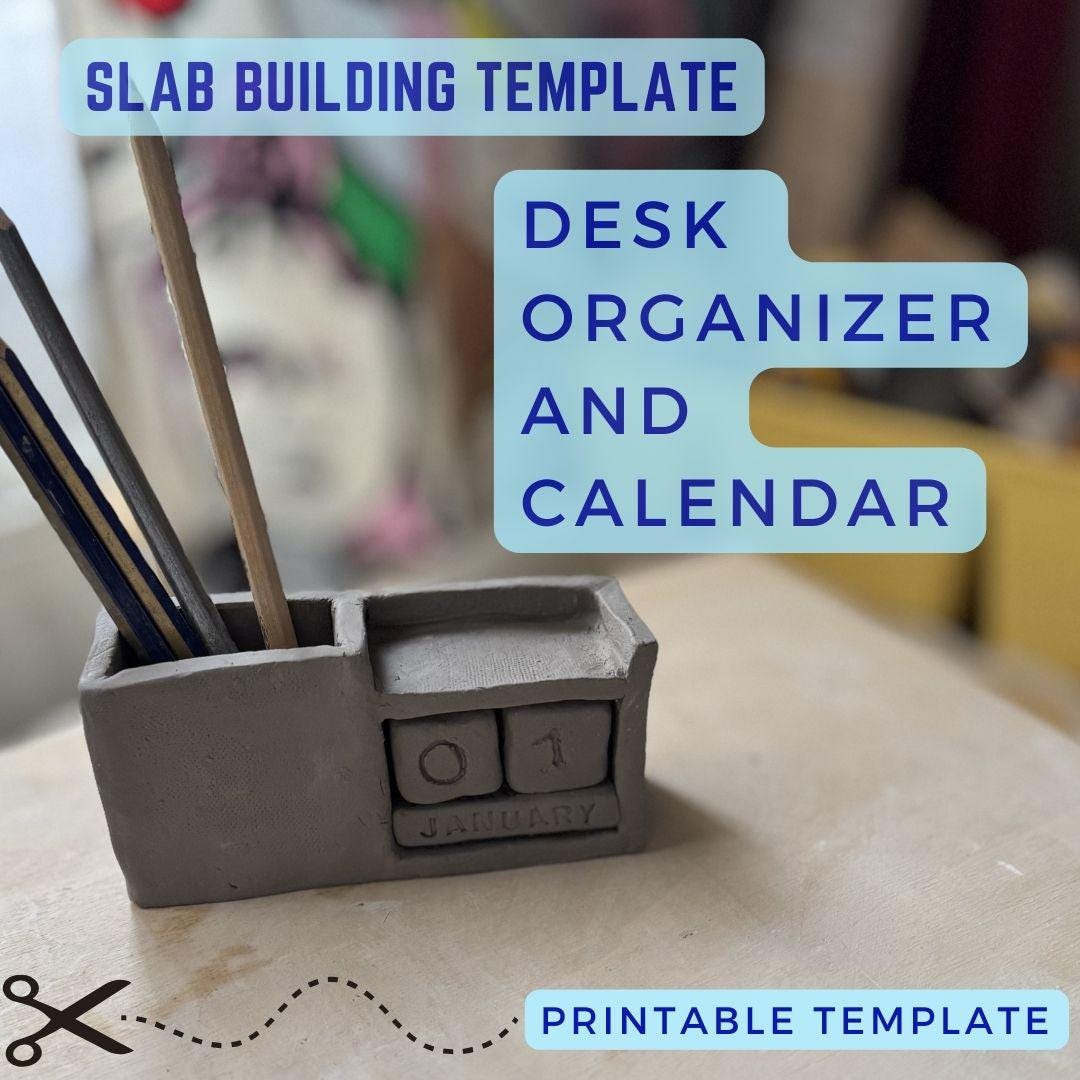 Desk Organizer and Calendar Template | Slab Building Template | Easy ...