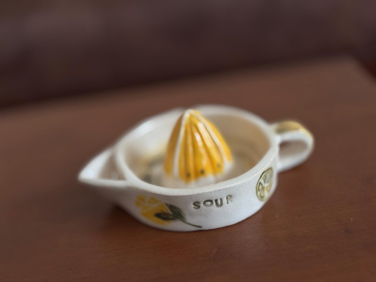 Cute Handmade and Hand Painted Ceramic Lemon Squeezer, Handmade Orange ...