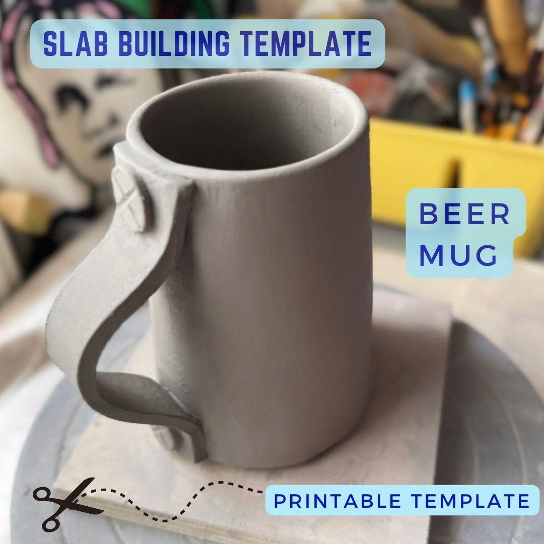 DIY Ceramic Beer Mug Template: Slab Building Pottery (printable PDF ...