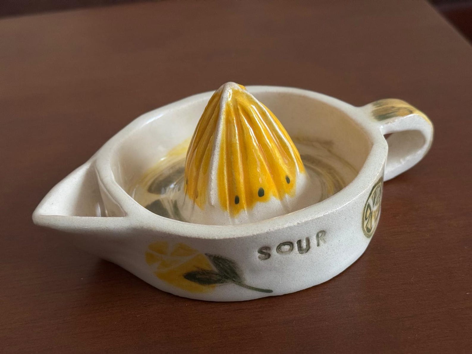 Cute Handmade and Hand Painted Ceramic Lemon Squeezer, Handmade Orange ...