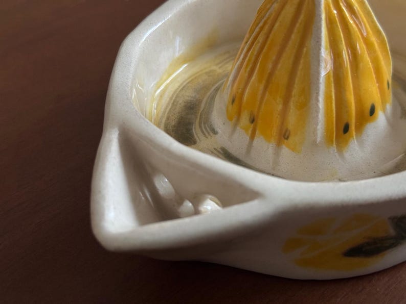 Cute Handmade and Hand Painted Ceramic Lemon Squeezer, Handmade Orange ...