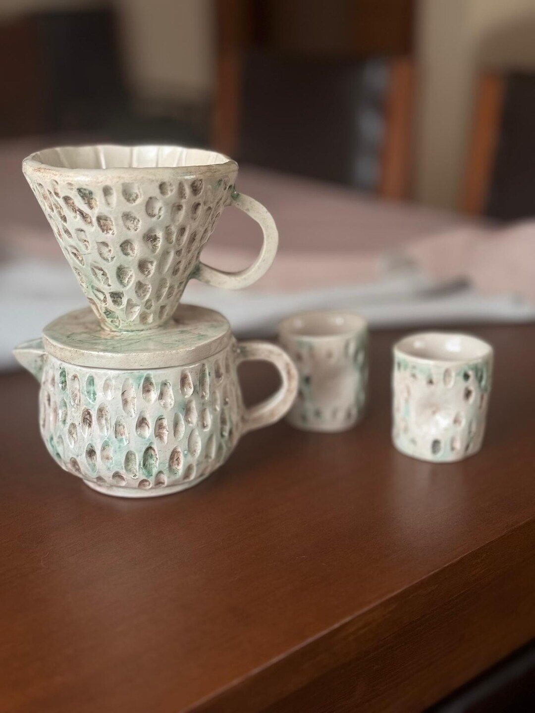 Rustic V60 Coffee Brewing Set 2 Espresso Mugs as a Gift, Handmade ...