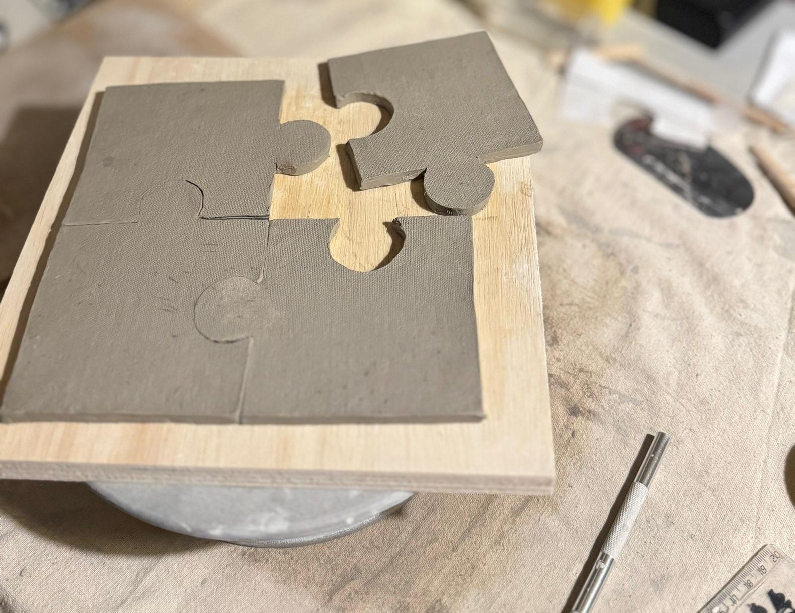 Puzzle Coaster Set Template: DIY Slab Building Pottery (printable PDF ...