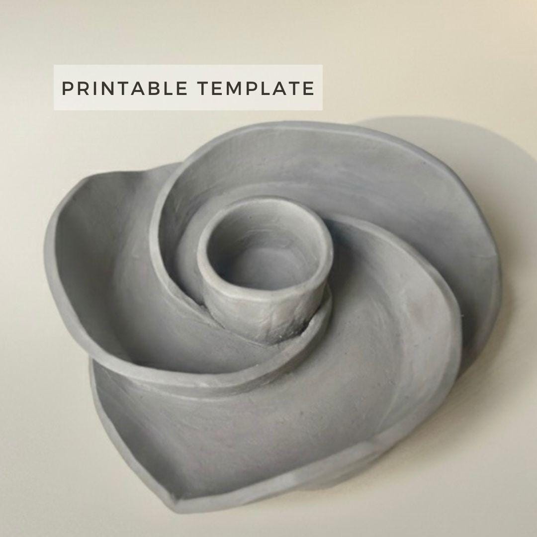 Windmill Bowl Pottery Template: DIY Ceramic Chips and Dip Bowl ...