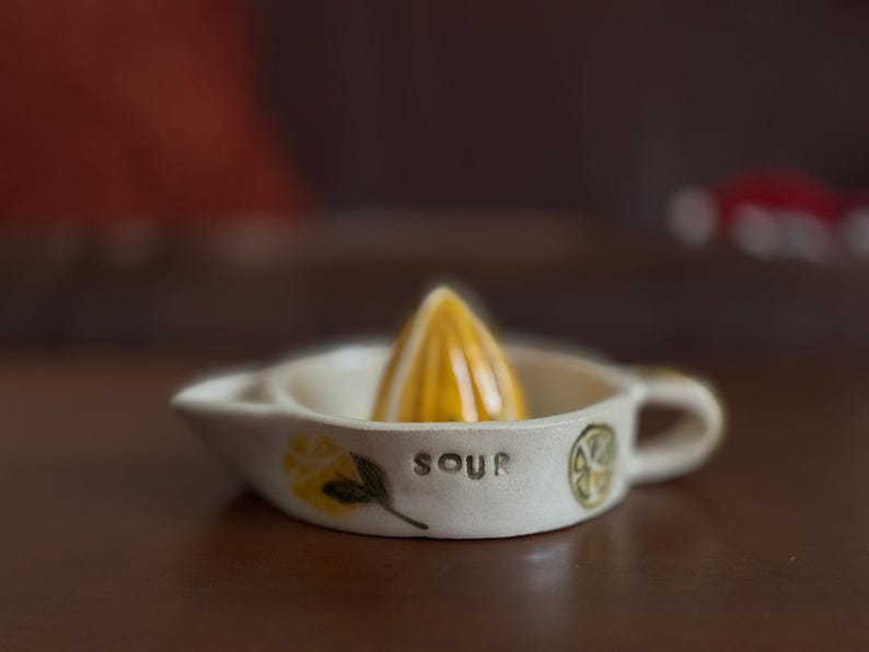 Cute Handmade and Hand Painted Ceramic Lemon Squeezer, Handmade Orange ...