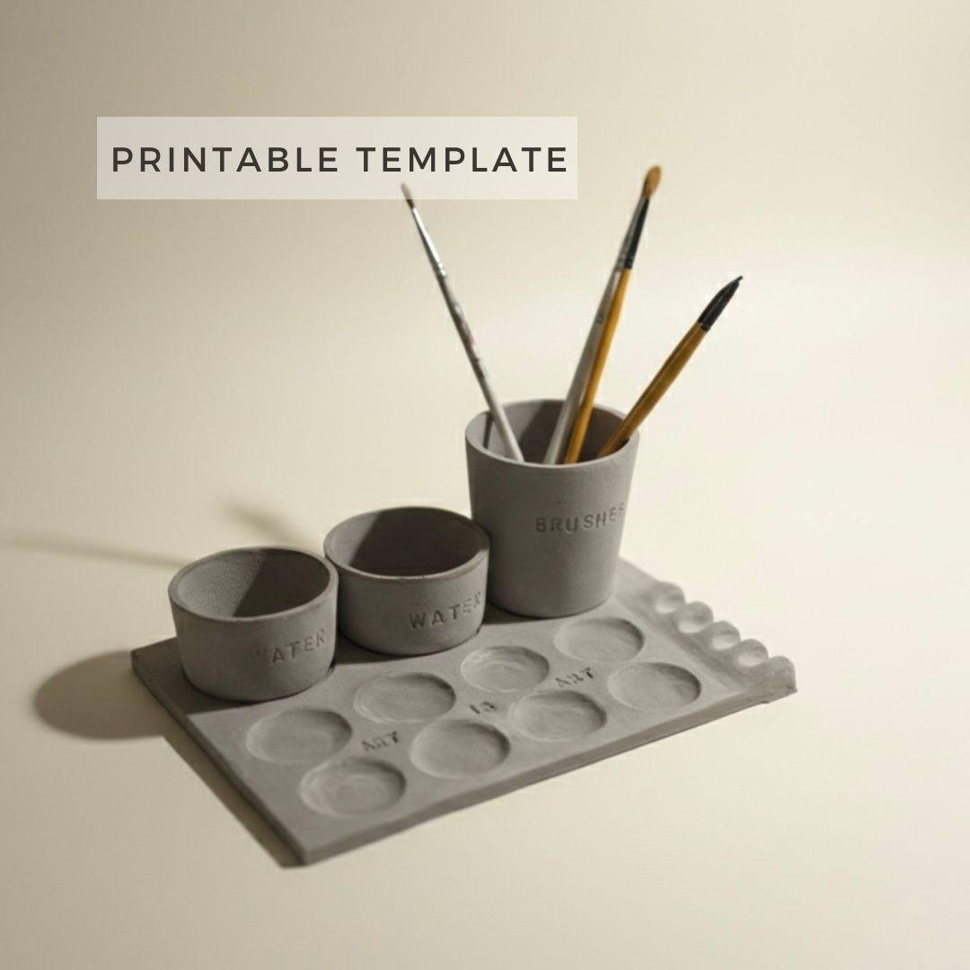 Painting Palette Template Set: DIY Ceramic Slab Building (printable PDF ...
