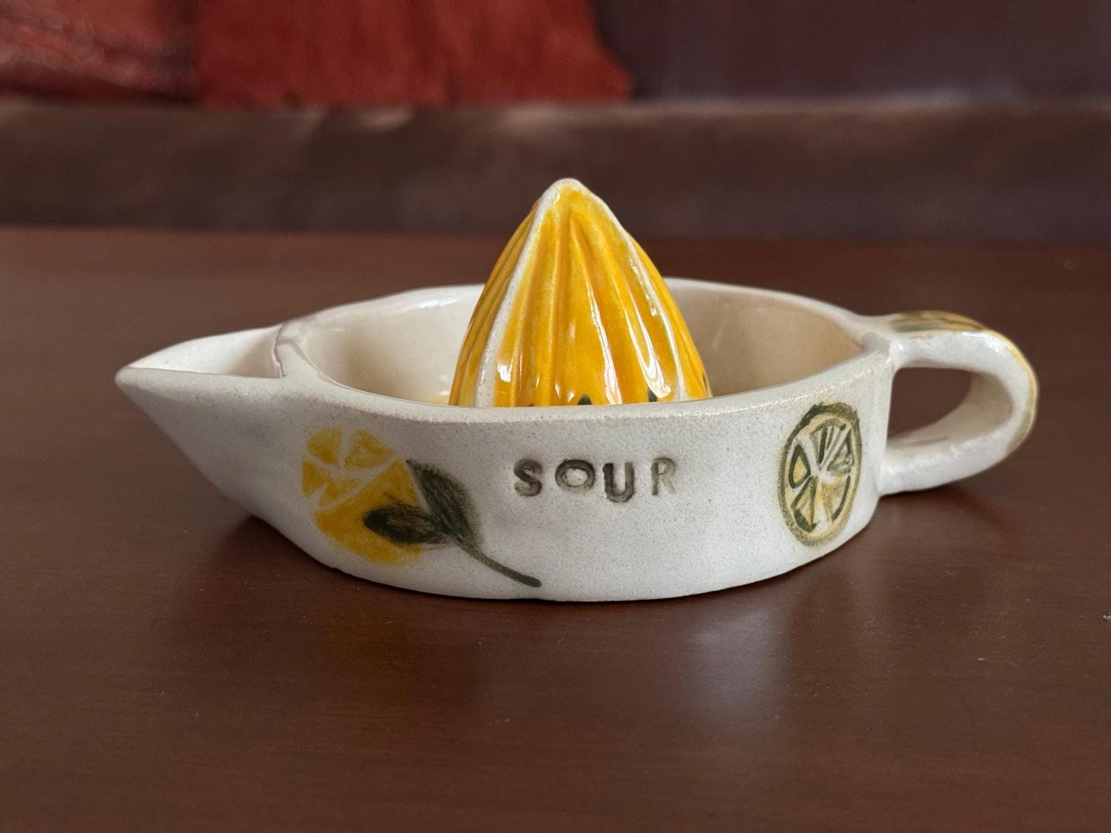 Cute Handmade and Hand Painted Ceramic Lemon Squeezer, Handmade Orange ...