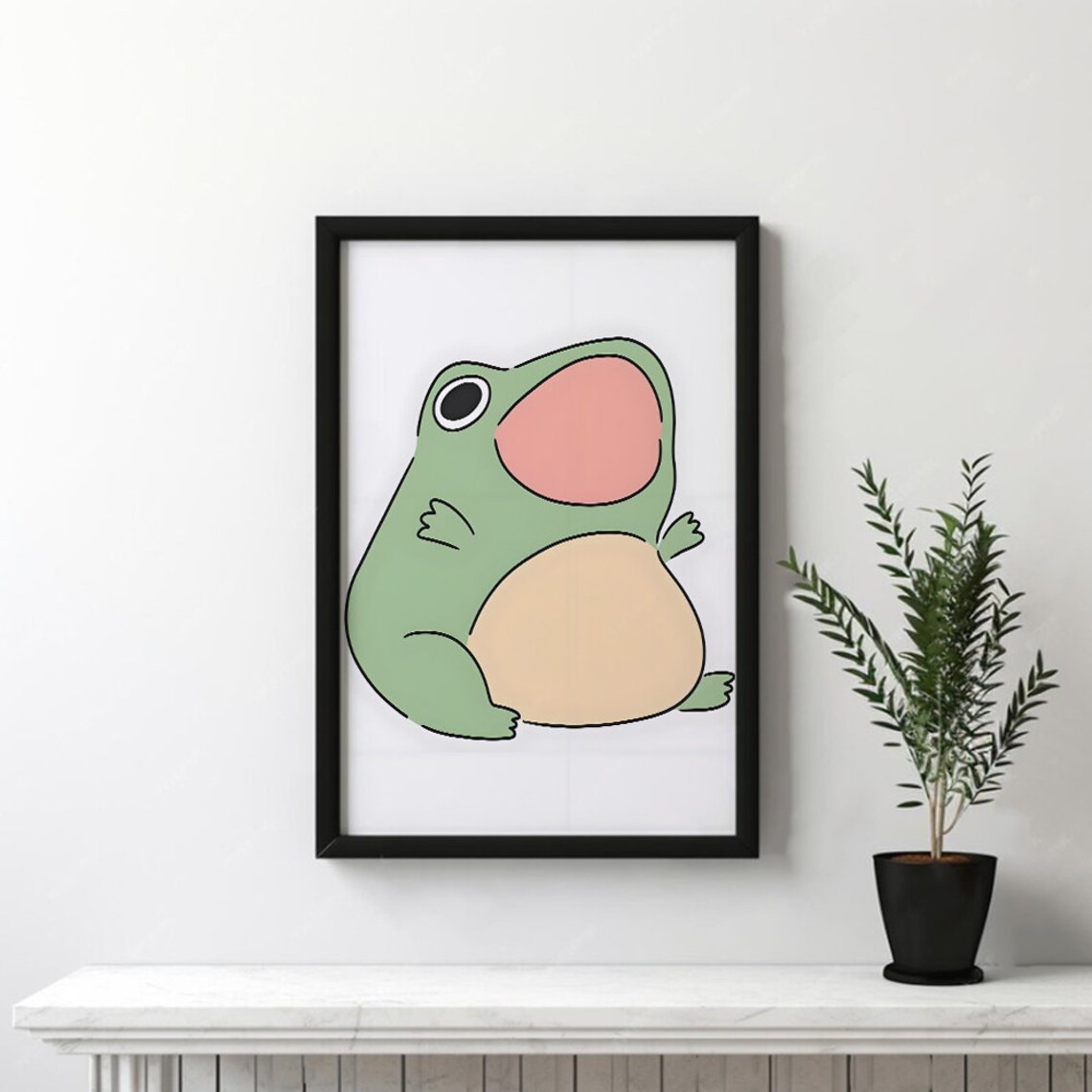 Cute Frog Poster, Vintage Poster, Wall Art, Room Decoration, Art Poster ...