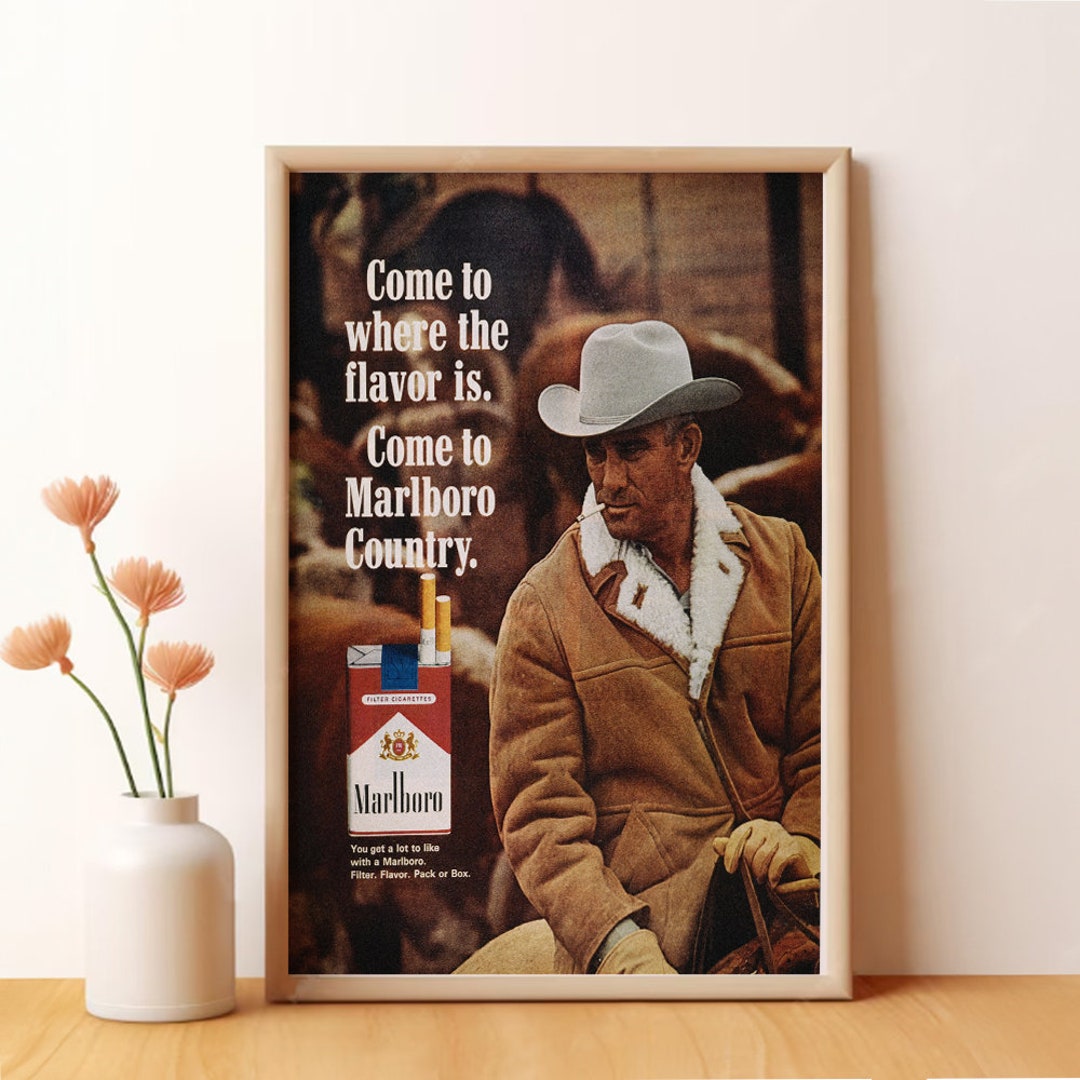 Marlboro Man Poster, Advertising Art, Wall Art, Room Decoration, Art ...