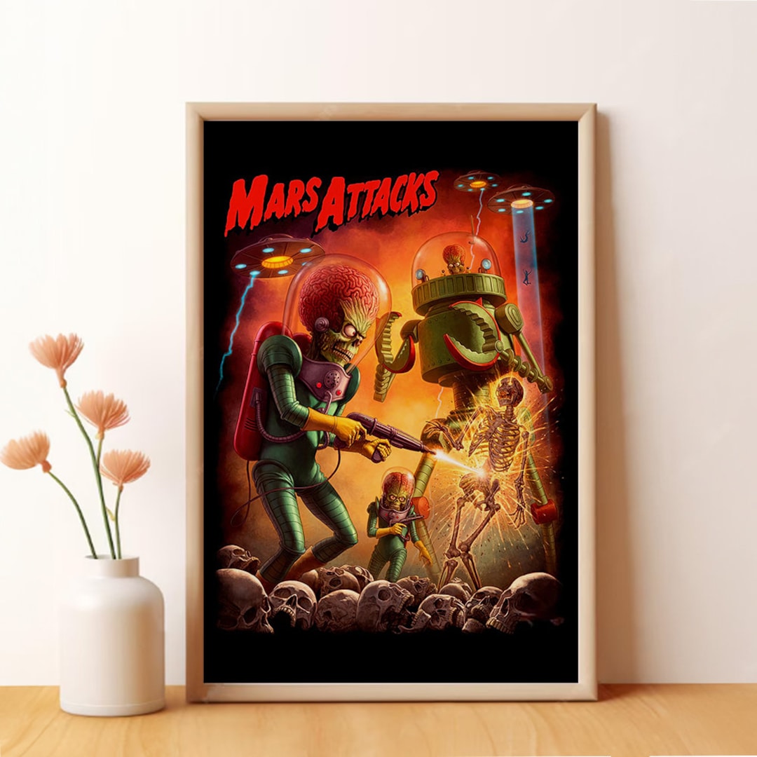 Mars Attacks Poster, Movie Poster, Wall Art, Room Decoration, Art Poster for Gifts, Canvas Print ...