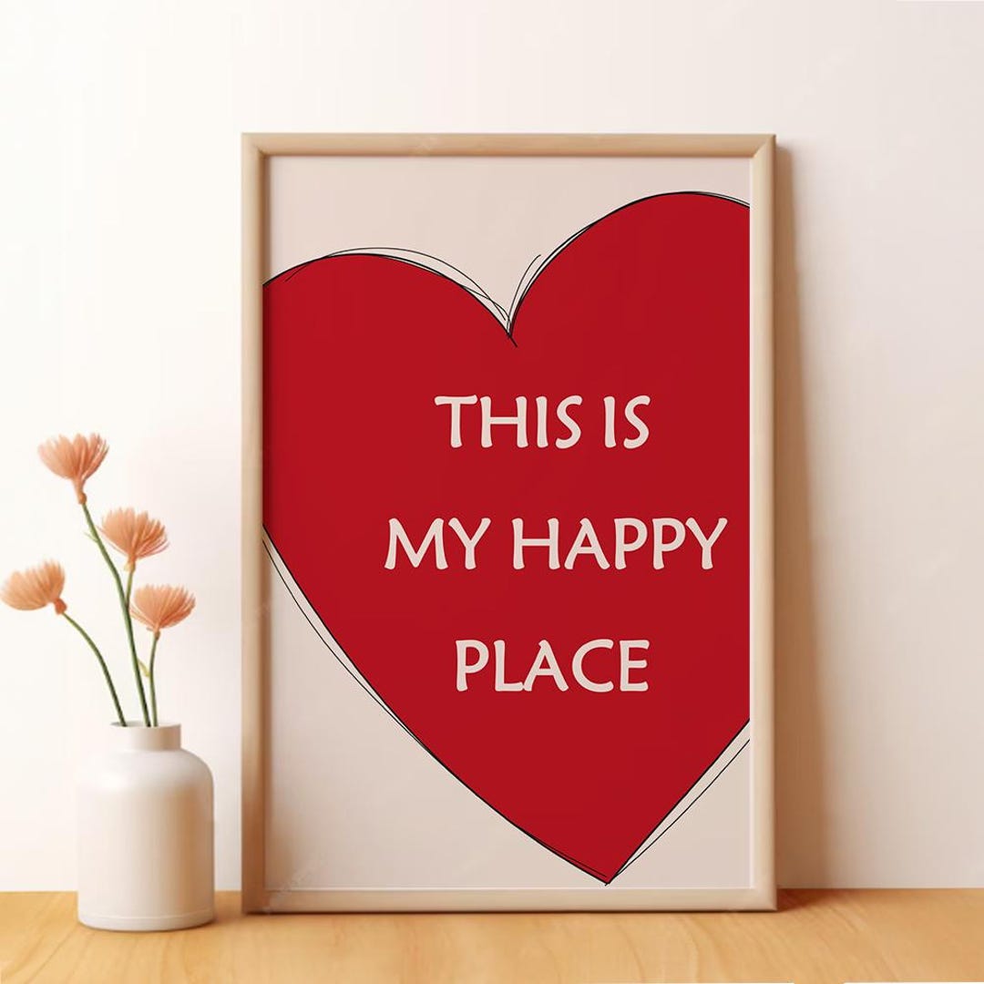 This is My Happy Place Poster, Vintage Poster, Wall Art, Room ...