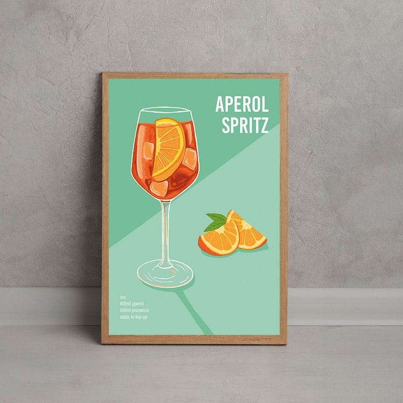Aperol Spritz Poster, Advertising Art, Wall Art, Room Decoration, Art ...