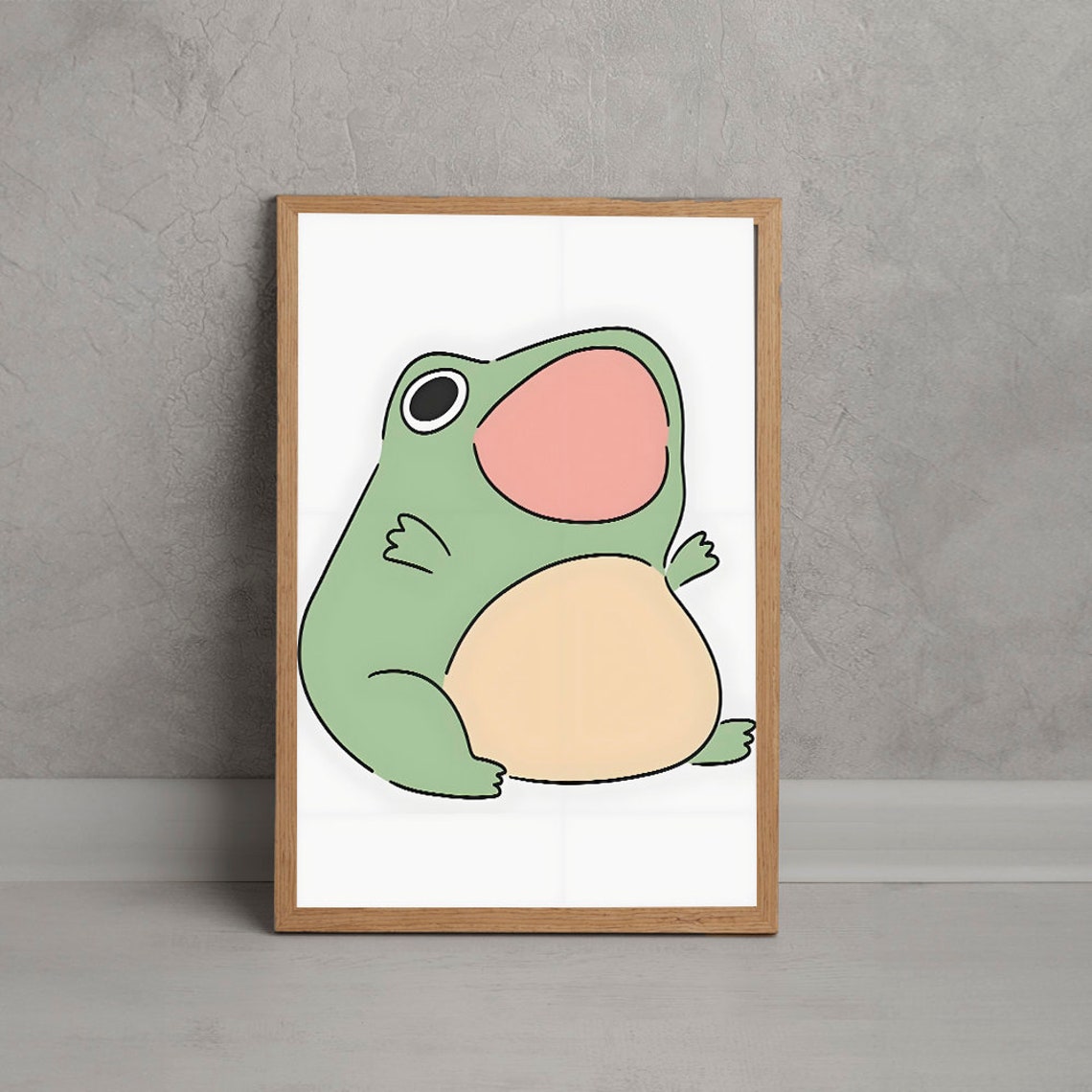 Cute Frog Poster, Vintage Poster, Wall Art, Room Decoration, Art Poster ...