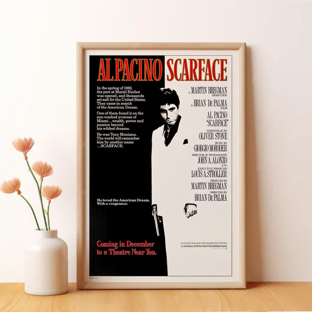 Scarface Poster, Movie Poster, Wall Art, Room Decoration, Art Poster ...