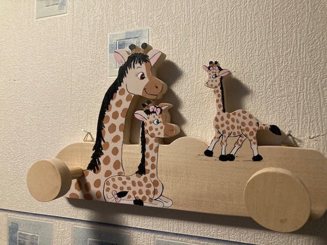 Solid Wood Giraffe Coat Rack With 2 Hooks - Etsy