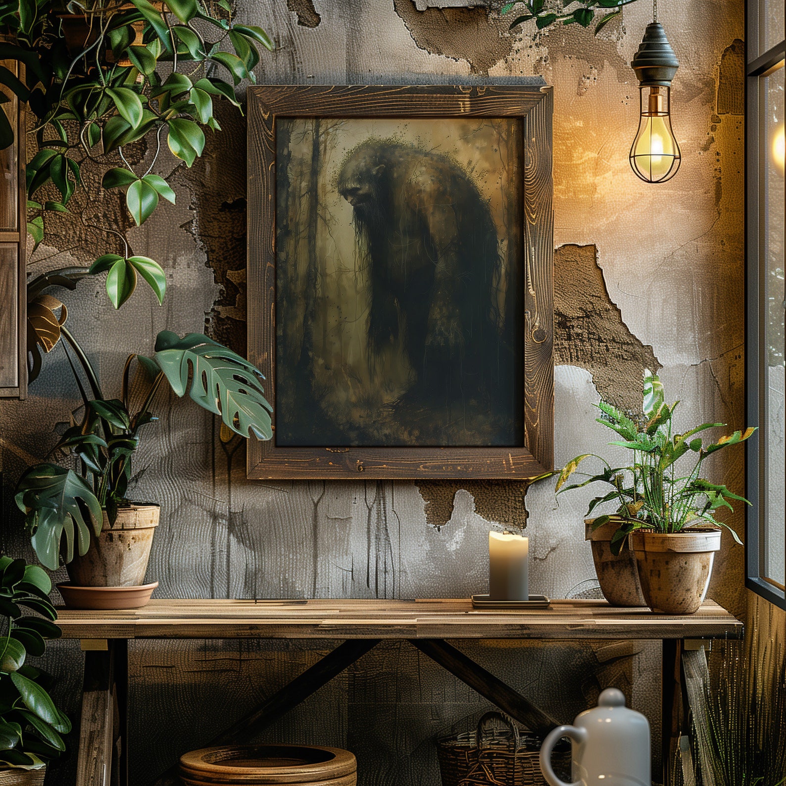 Sad Troll Wall Art Printable Folklore Painting Moody Whimsical Giant ...