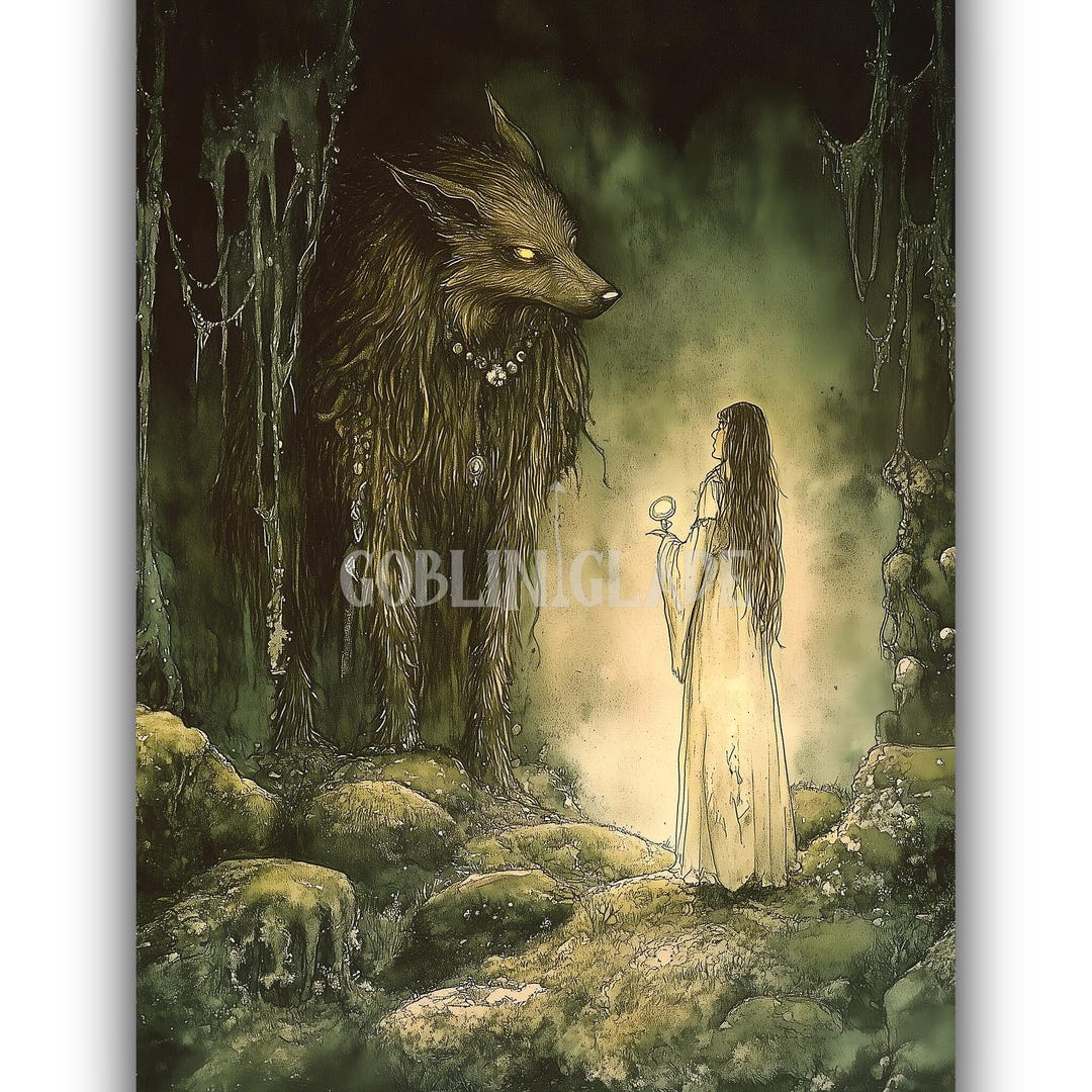 Fenris Wolf Printable - Digital Art Print, Scandinavian Mythology ...