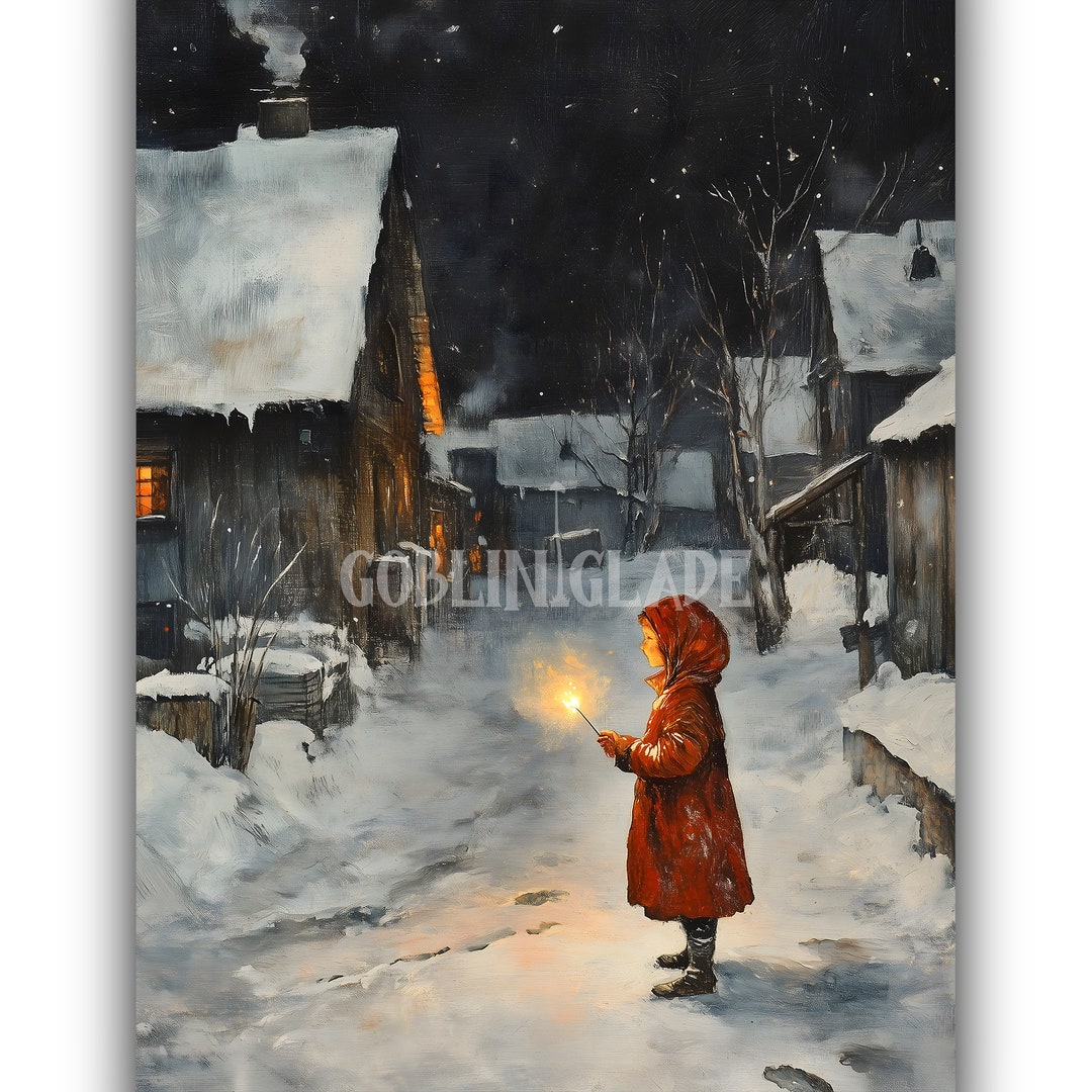 The Little Match Girl Painting - Hans Christian Andersen Printable Art ...