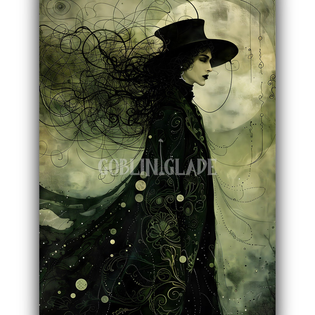Gothic Vampire Painting Printable Goth Art Dark Cottagecore Dark ...
