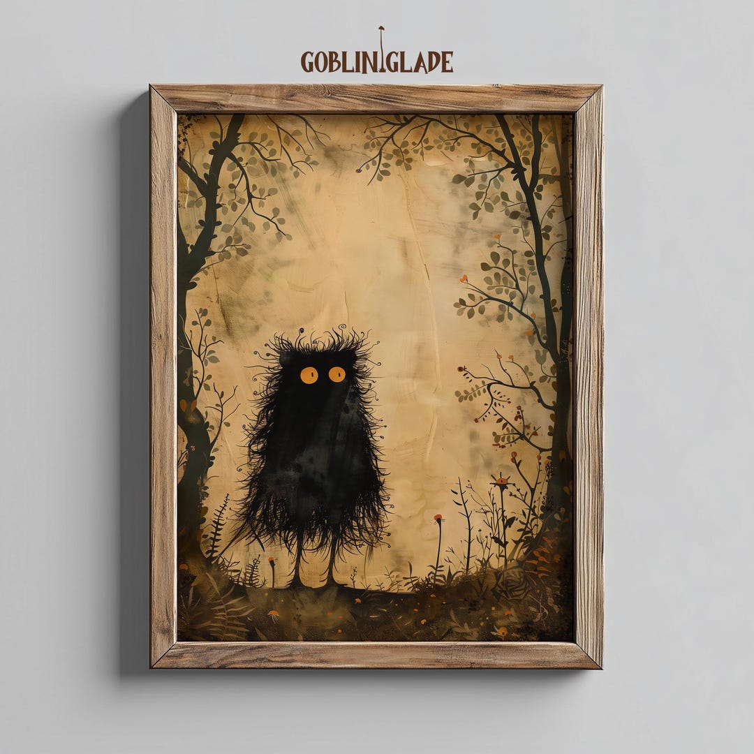 Box Square Man Wall Art Printable Moody Monster Painting Print Funny ...