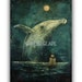 Great White Whale Painting - Moby Dick Wall Art Printable Herman ...