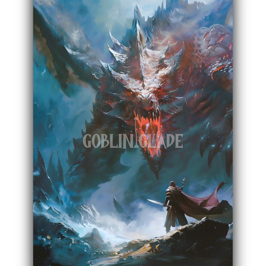 Dragon Artwork for Wall Hanging Painting Dnd Artwork Poster Printable ...