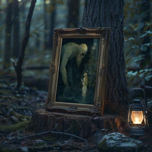 Näcken Monster and Woman - Digital Art Printable, Scandinavian ...
