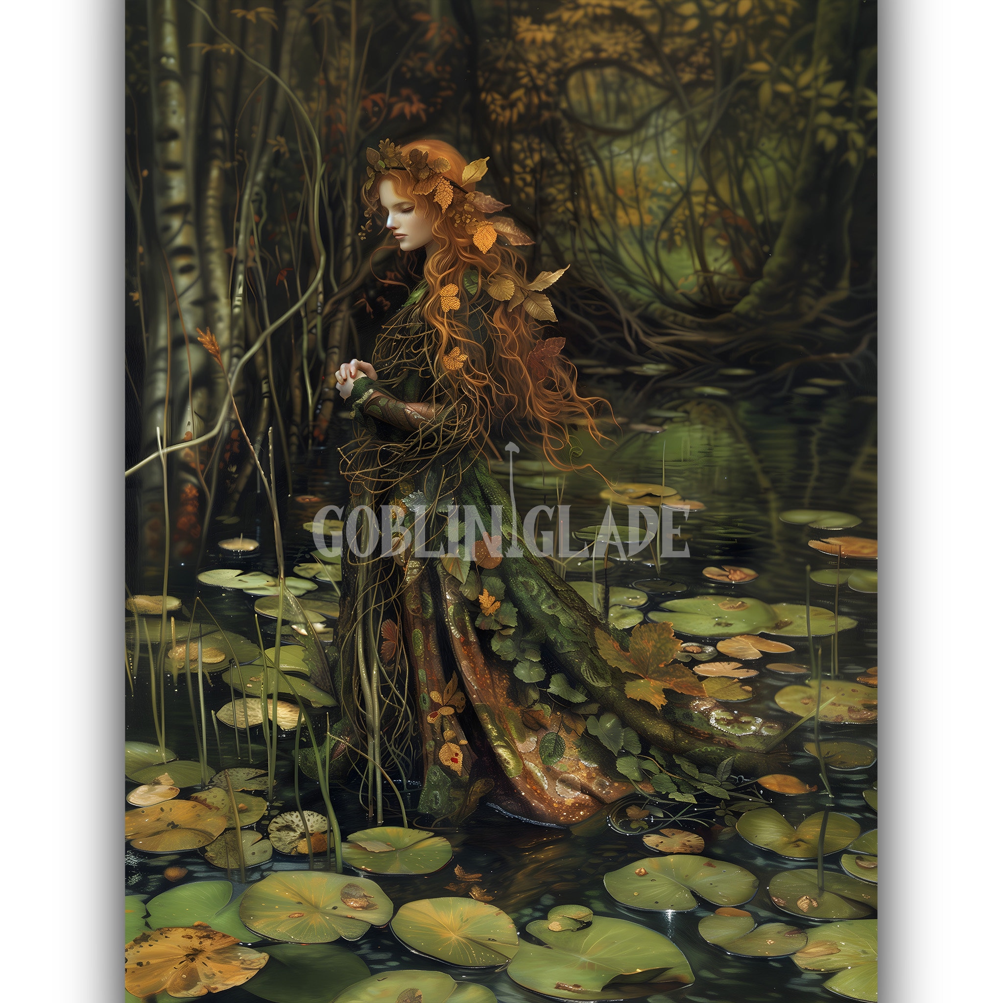 Forest Nymph Painting Water Nymph Art Wall Art Printable Fairy Painting ...