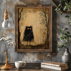 Box Square Man Wall Art Printable Moody Monster Painting Print Funny ...