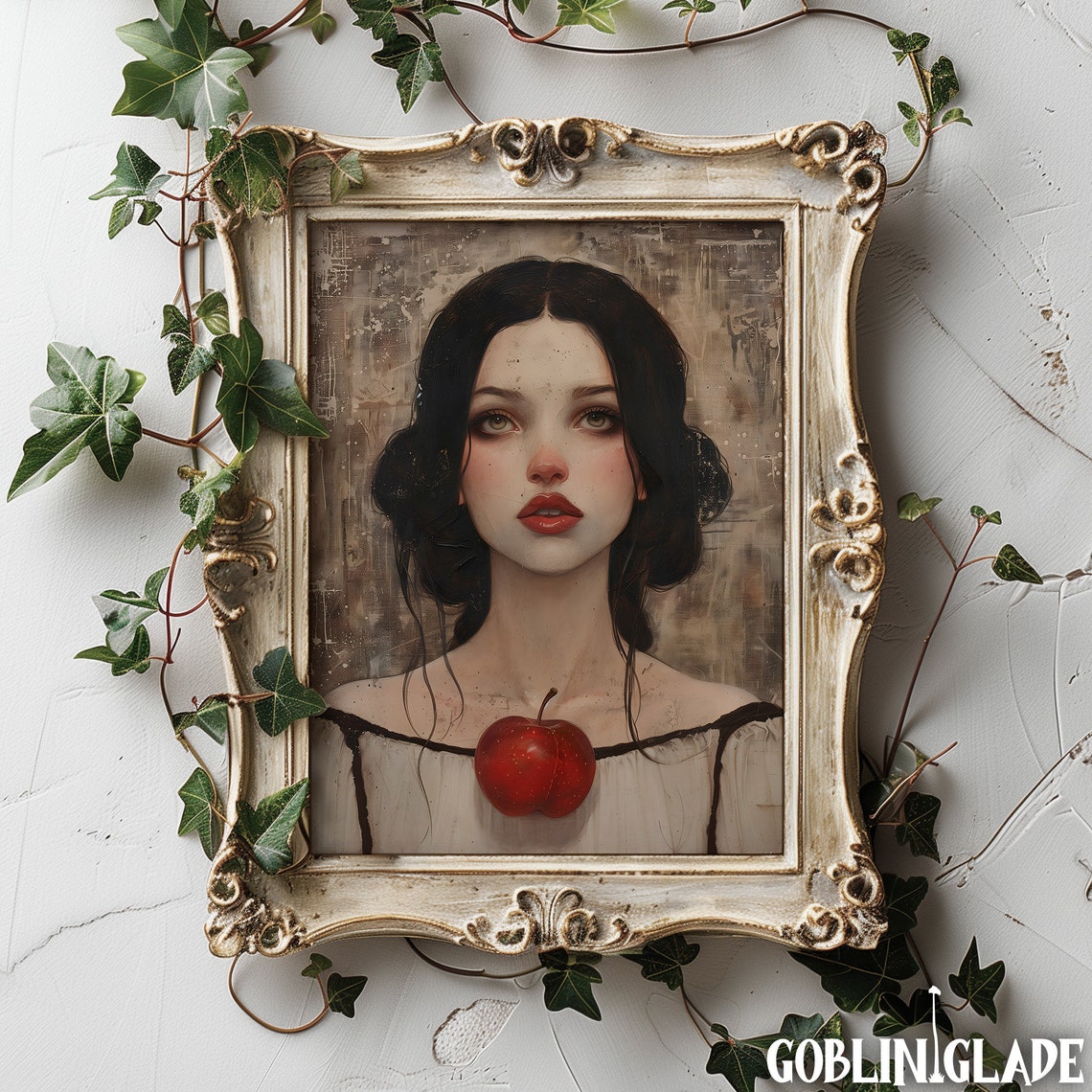 Snow-white and the Red Apple Painting Printable Brothers Grimm Folklore ...
