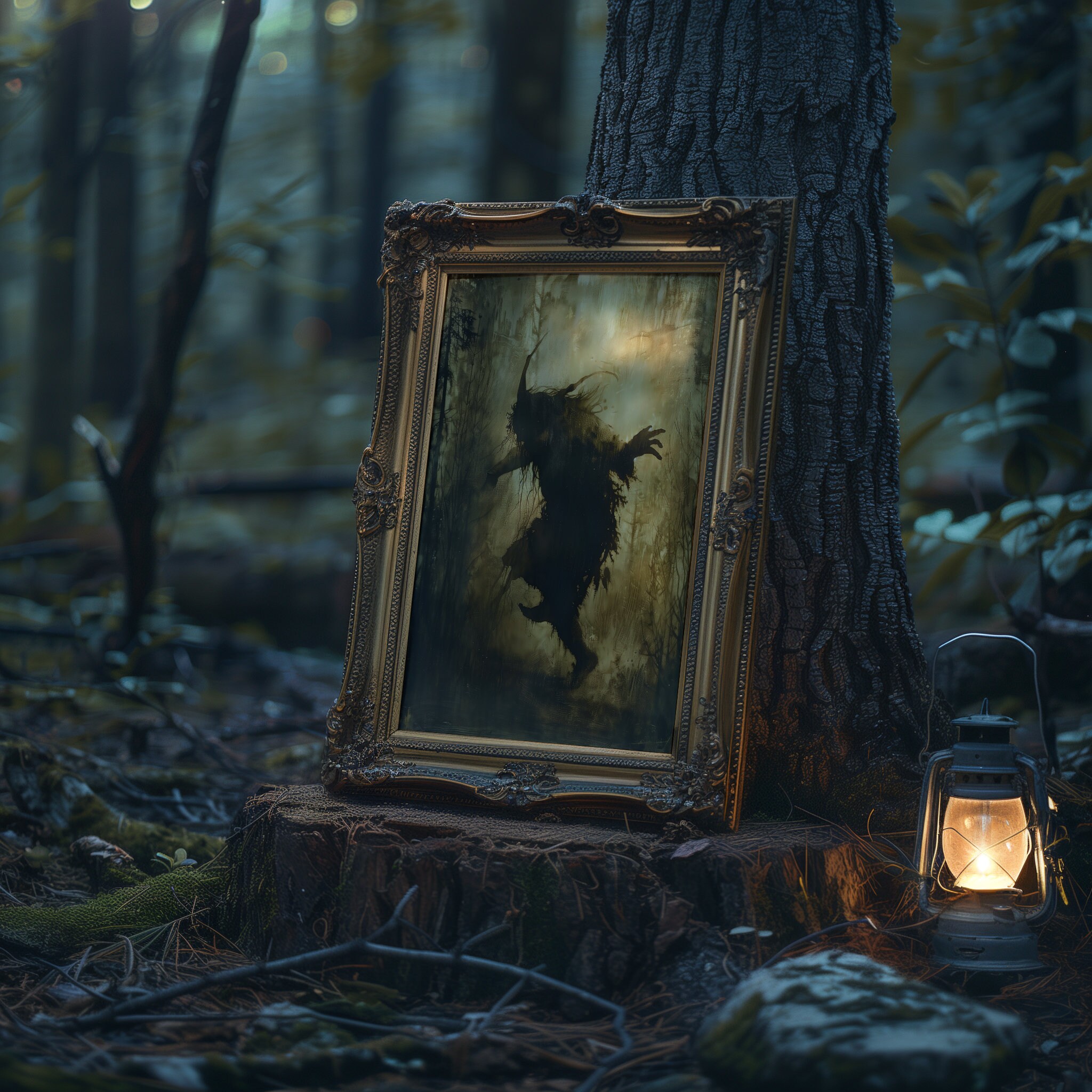 Dancing Troll Wall Art Printable Folklore Painting Moody Whimsical Dark ...