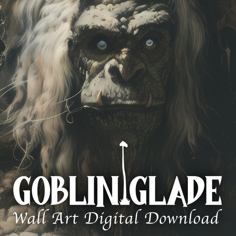Troll Wall Art Printable Swedish Nordic Folklore Painting Bigfoot ...