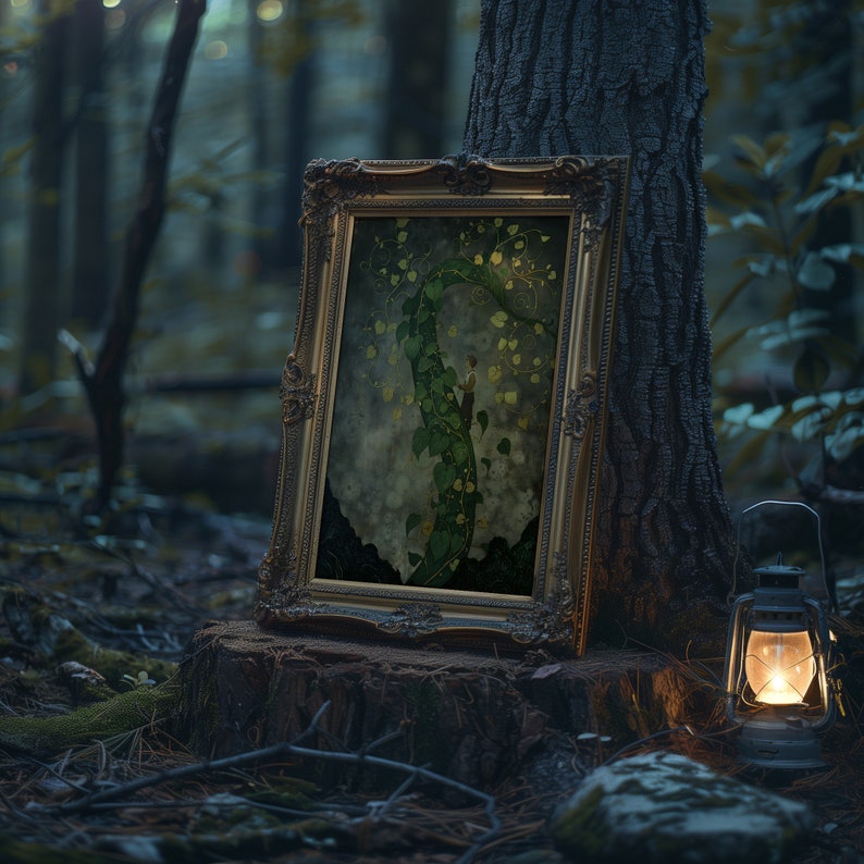 Jack and the Beanstalk, Printable Brothers Grimm Folklore Art Fairy ...