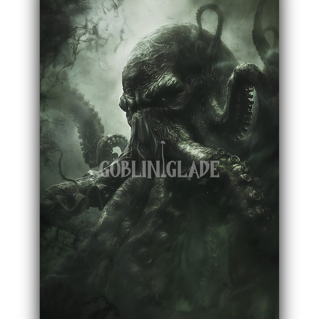 Cthulhu Wall Art Printable Lovecraft Inspired Eldritch Horror Artwork ...