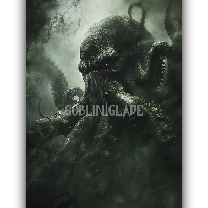 Cthulhu Wall Art Printable Lovecraft Inspired Eldritch Horror Artwork ...