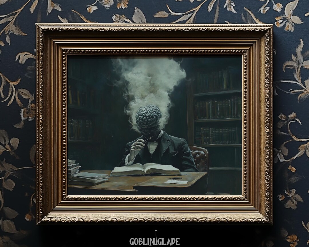 Brain Fog Wall Art Print - Printable Dark Academia Decor - Surrealist ...