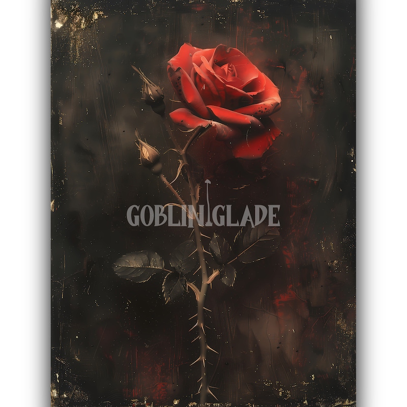 Dark Rose Print - Etsy